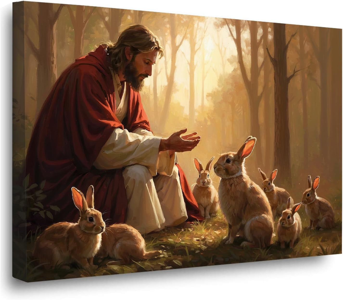 AVOI Jesus Mural Divine Mercy Painting Canvas Wall Decor Pic8 Christian ...