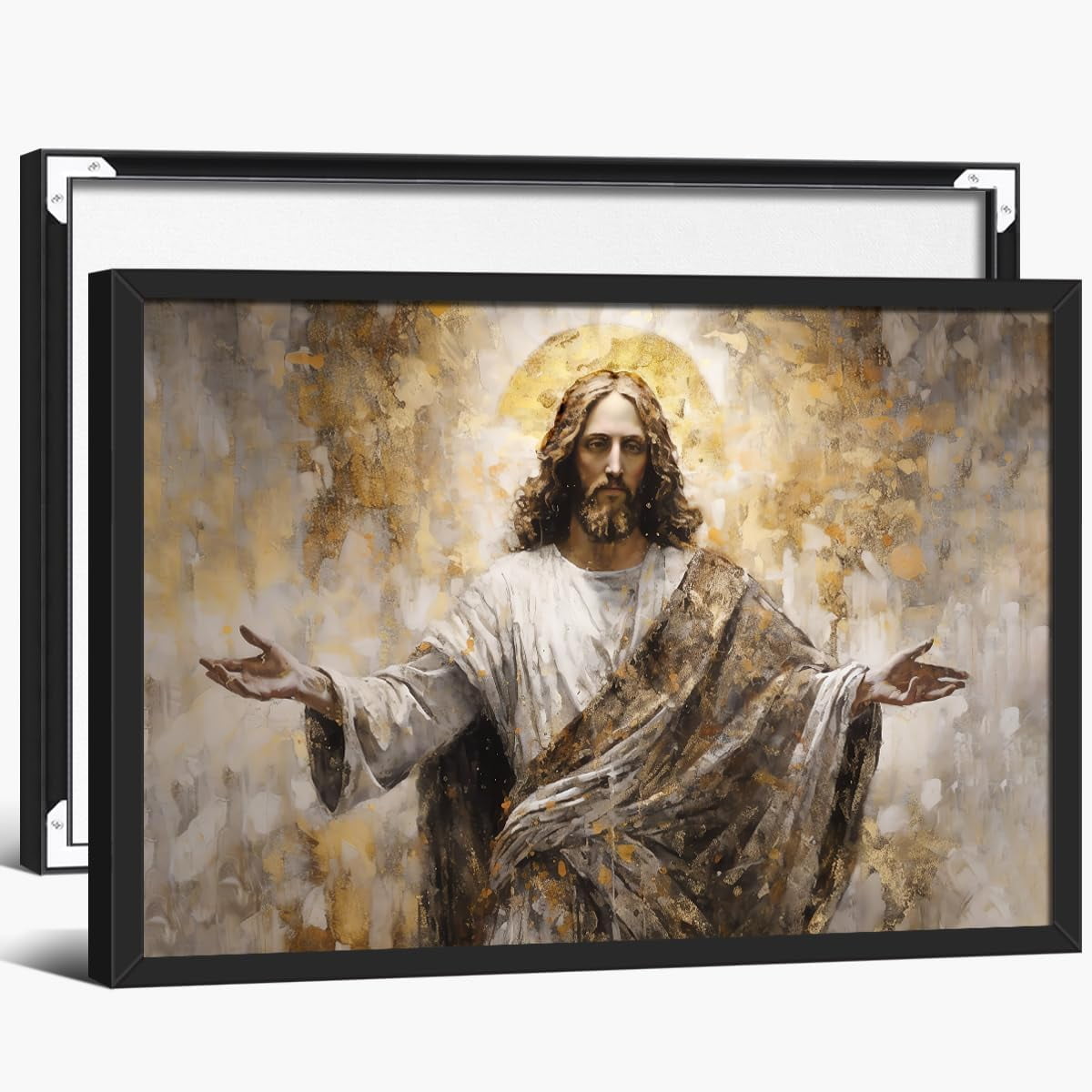 AVOI Jesus Paintings Wall Art Christian Black Unframed Canvas Print ...