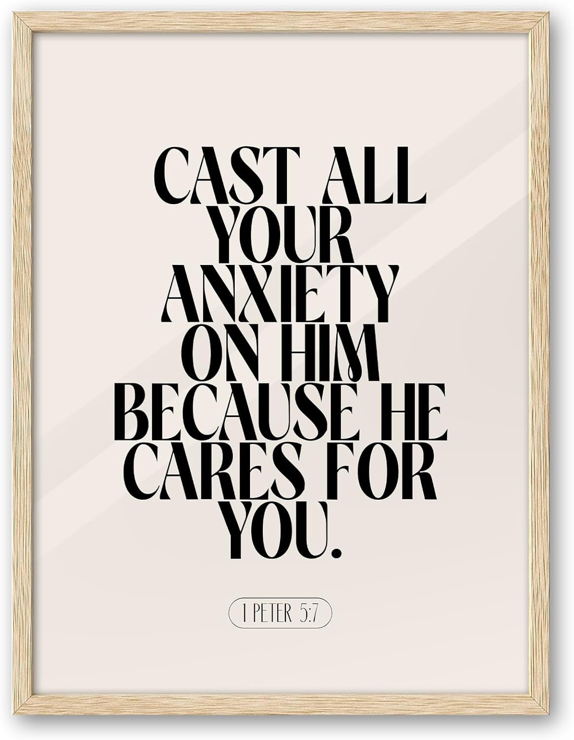 AVOI Jesus Unframed Wall Art, 12x16 in Peter 5 7 Christian Modern Bible ...