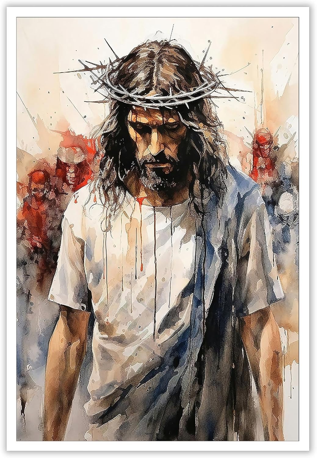 AVOI Jesus Wearing The Crown Of Thorns Retro Posters Christian Faith ...
