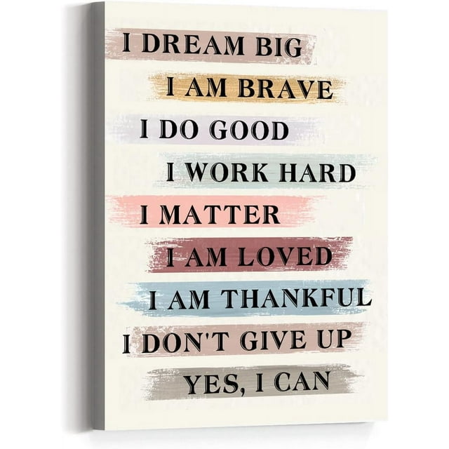 AVOI Kids Affirmation Wall Decor,I Dream Big Wall Art,Inspirational ...