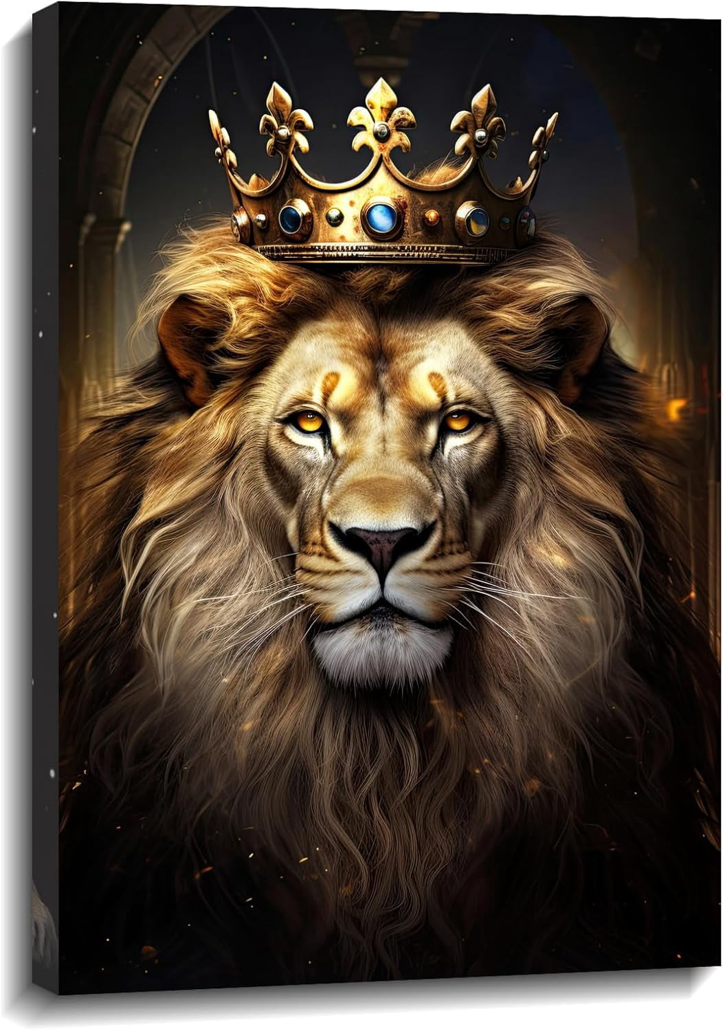 AVOI King Lion Canvas Wall Art Lion Picture Wall Decor Wild Animal ...