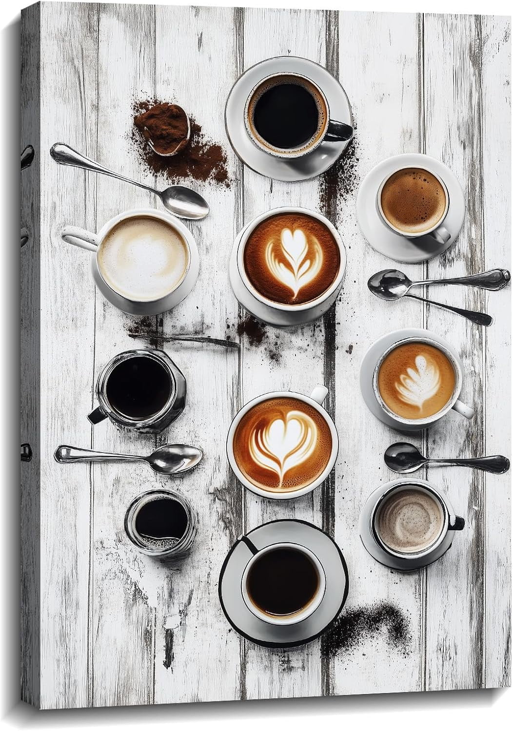 AVOI Kitchen Canvas Wall Art Coffee Pictures Wall Decor Coffee Latte on ...
