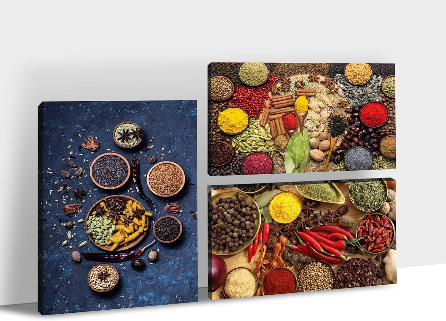 AVOI Kitchen Canvas Wall Art: Colorful Spices & Fruits, Dining Room ...
