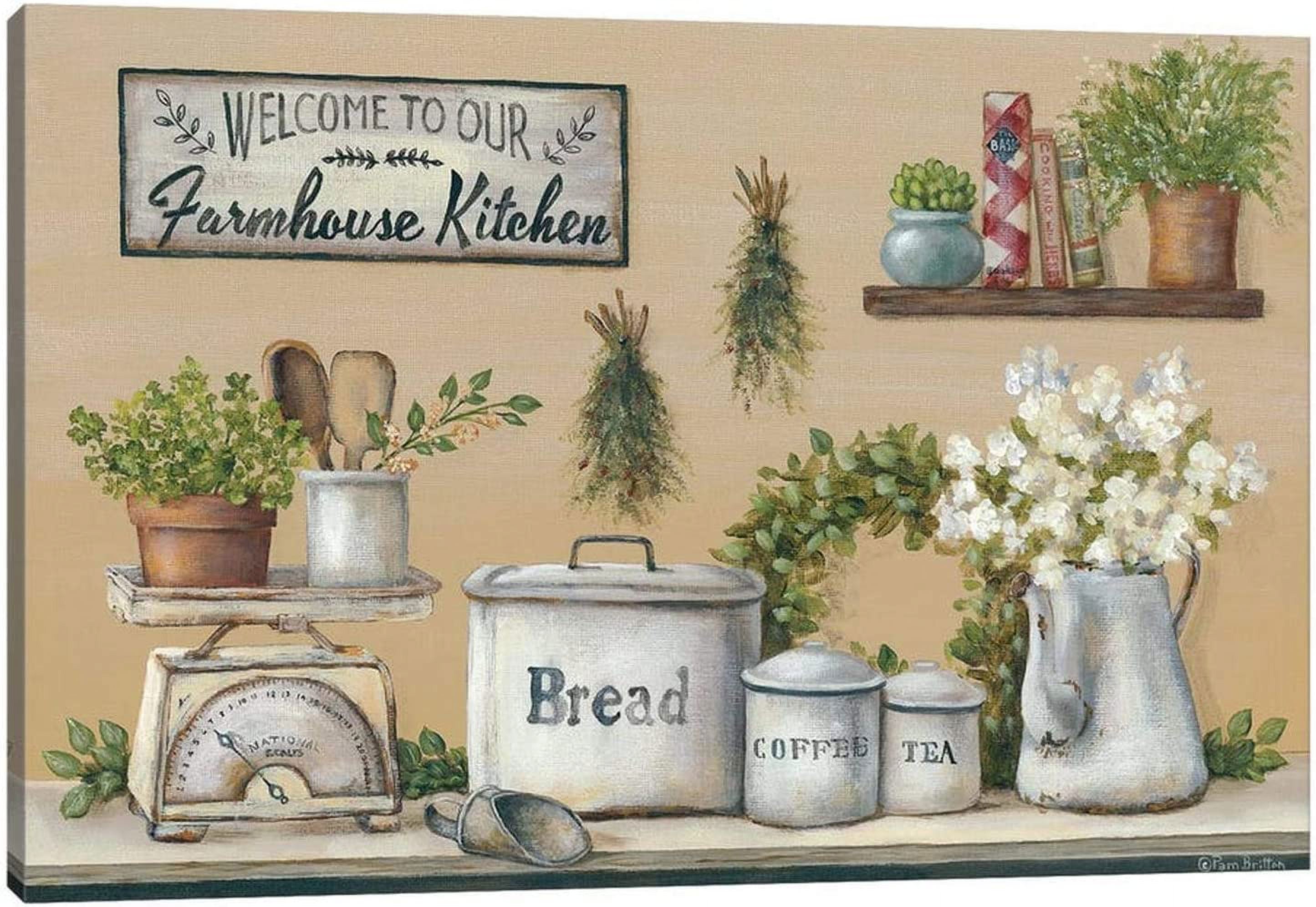AVOI Kitchen Canvas Wall Art Retro Farm House Picture Dining Room ...