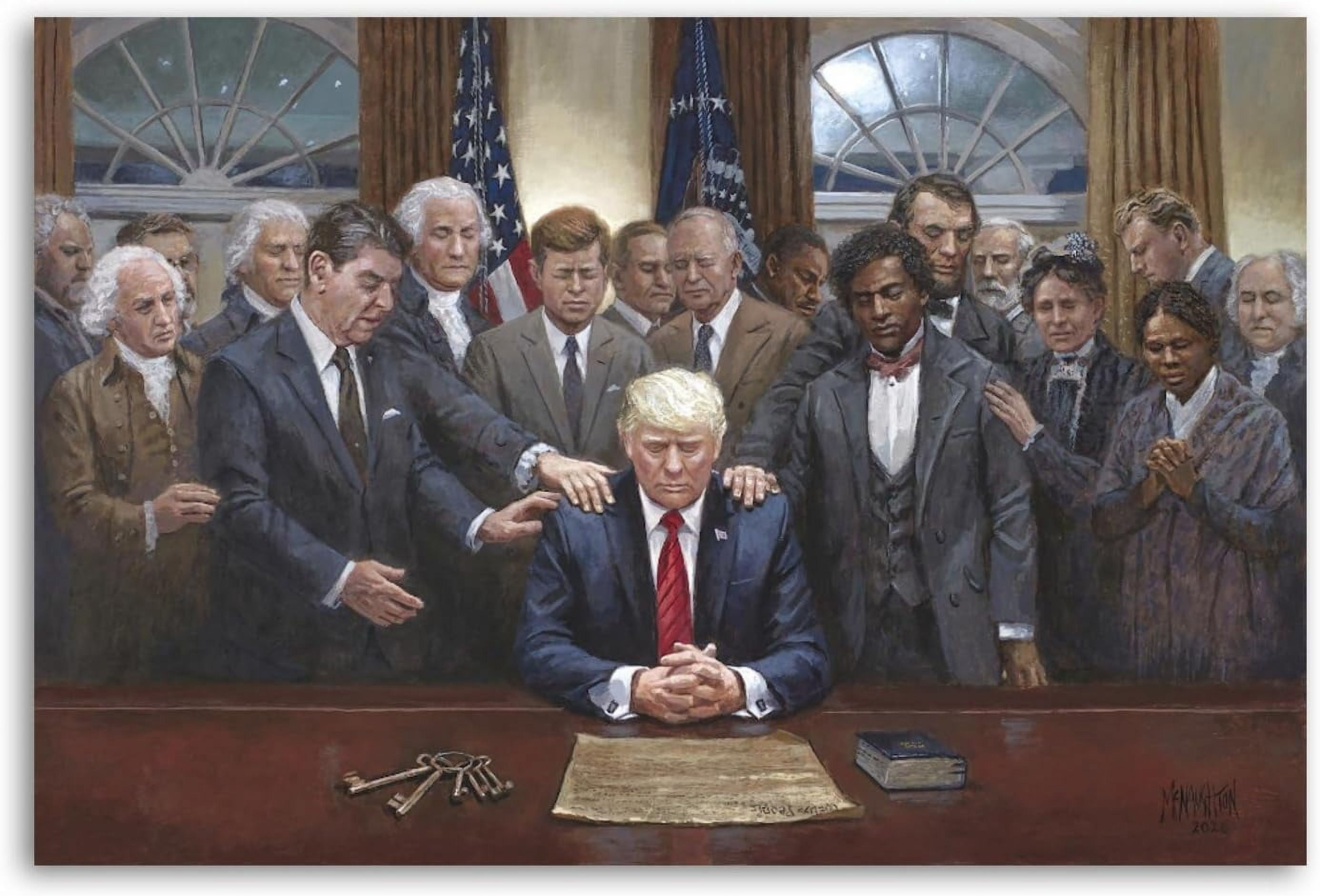 AVOI LEGACY OF HOPE Historical Figures Praying for Donald Trump Poster ...
