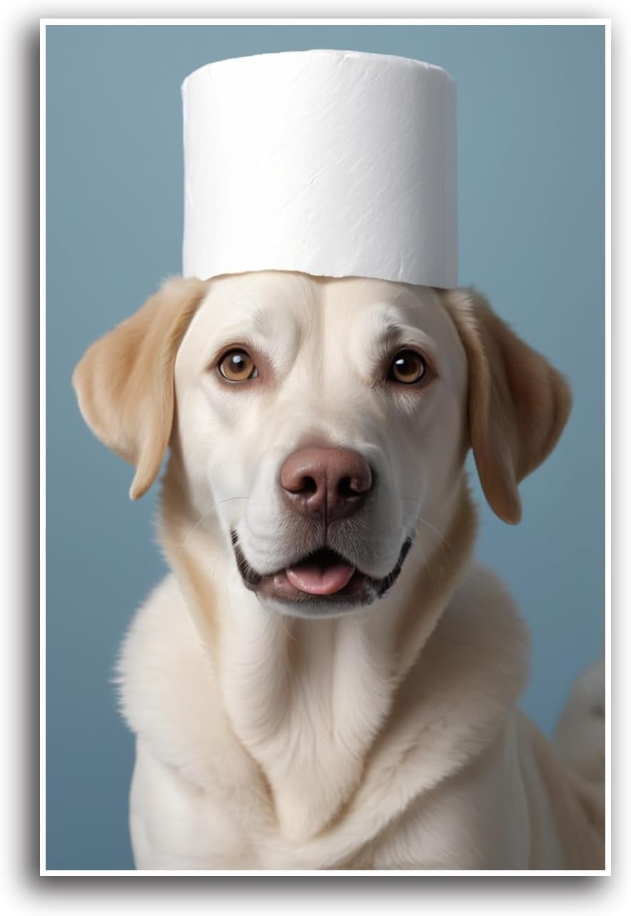 AVOI Labrador head toilet paper bathroom animal portrait canvas ...