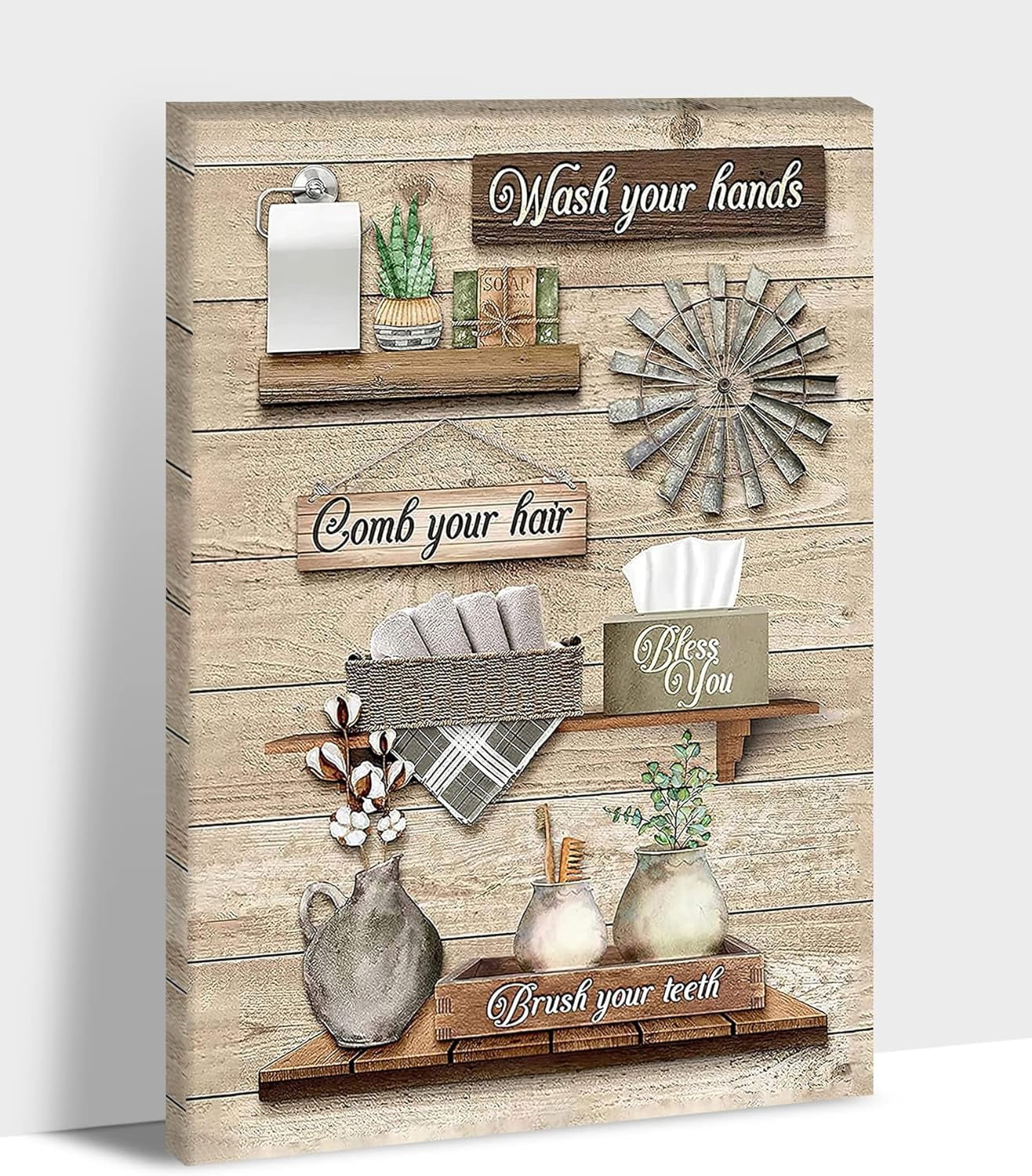 AVOI Large Bathroom Pictures for Wall - Farmhouse Bathroom Wall Art ...