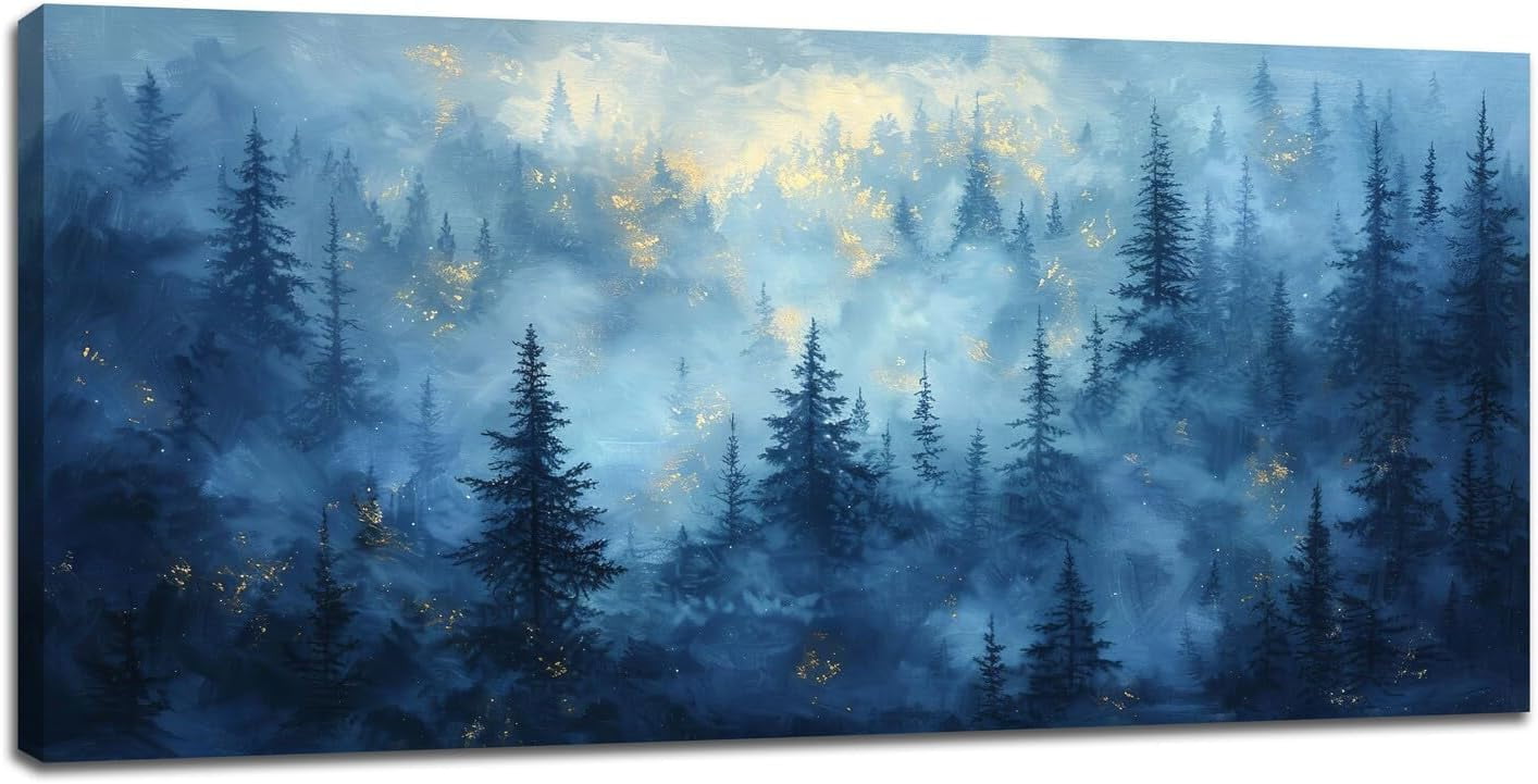 AVOI Large Canvas Wall Art Decor for Living Room Bedroom Misty Forest ...