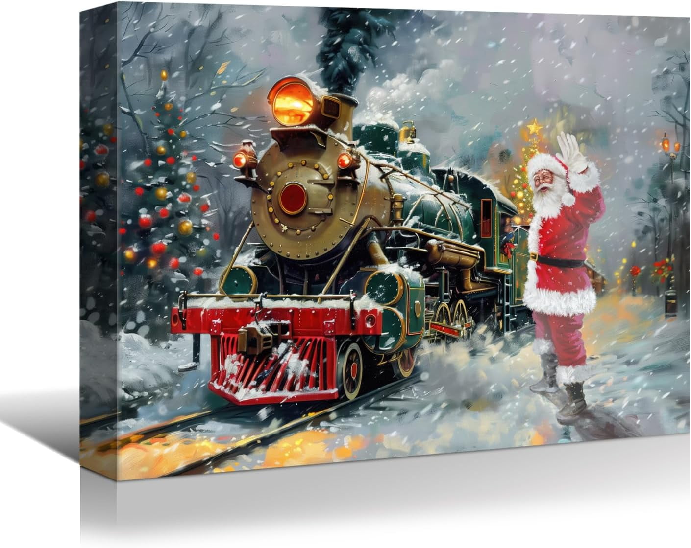 AVOI Large Christmas Wall Art-Santa Wall Art, Christmas Pictures, Christmas Canvas, Winter Wall ...