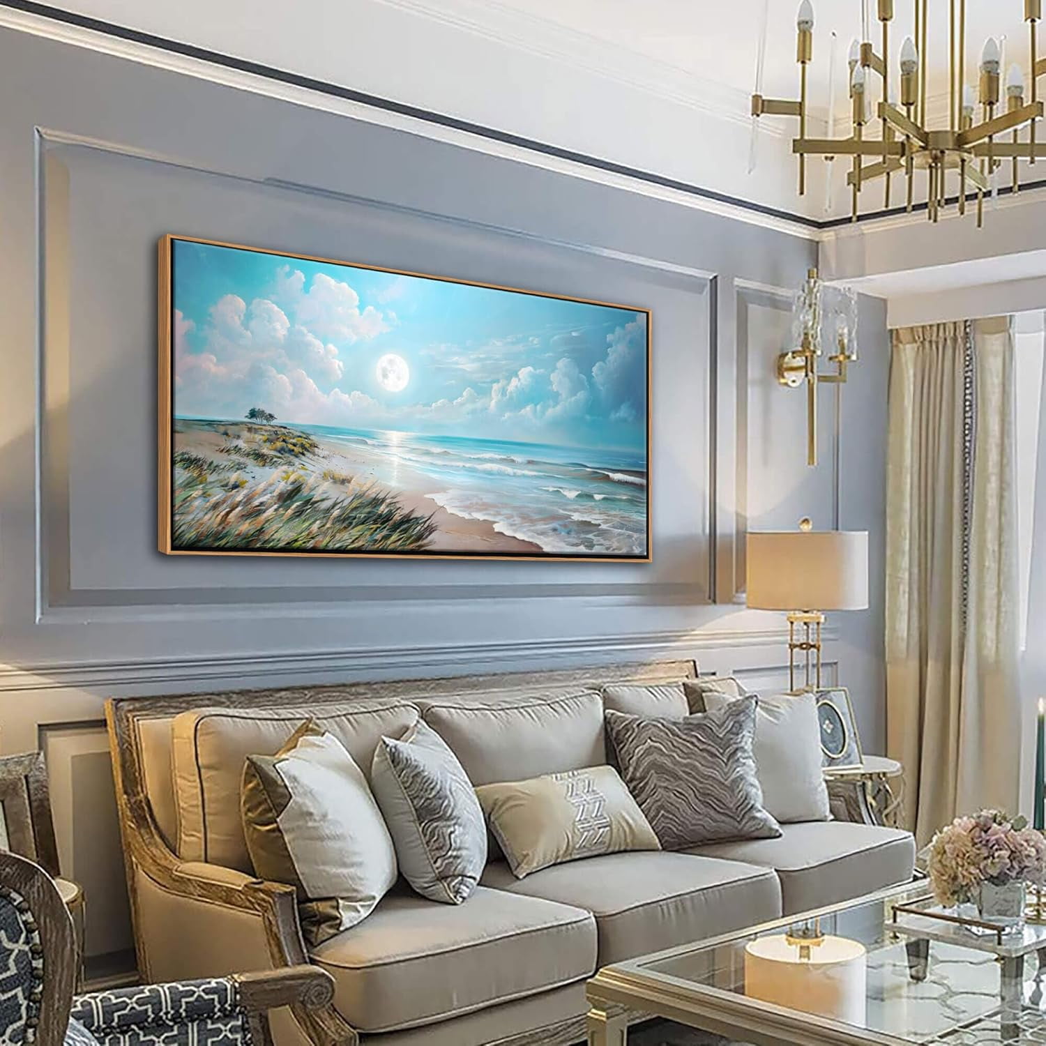 AVOI Large Modern Painting Wall Art Sunset sea view Picture for Living ...