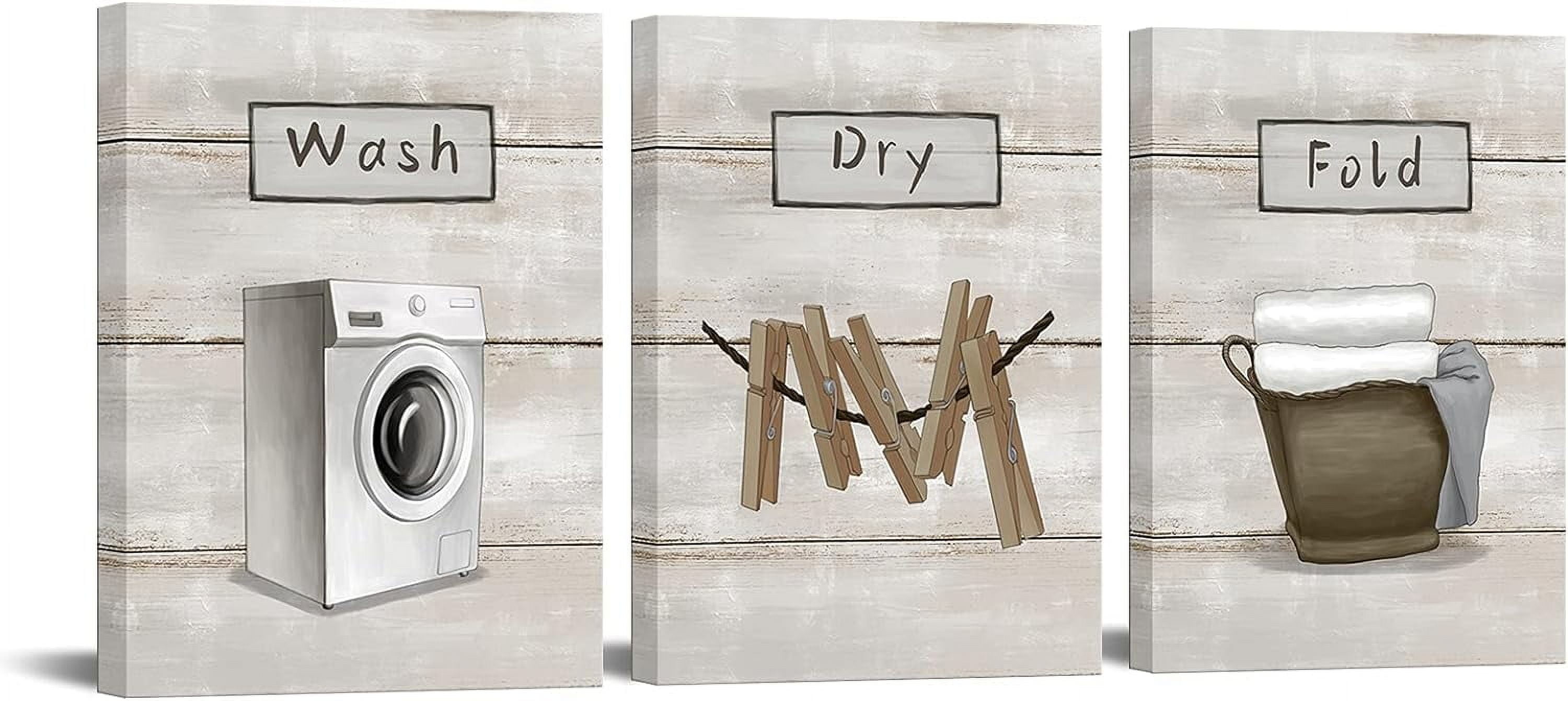 AVOI Laundry Room Canvas Wall Art Dry Fold Laundry Signs Poster Picture ...
