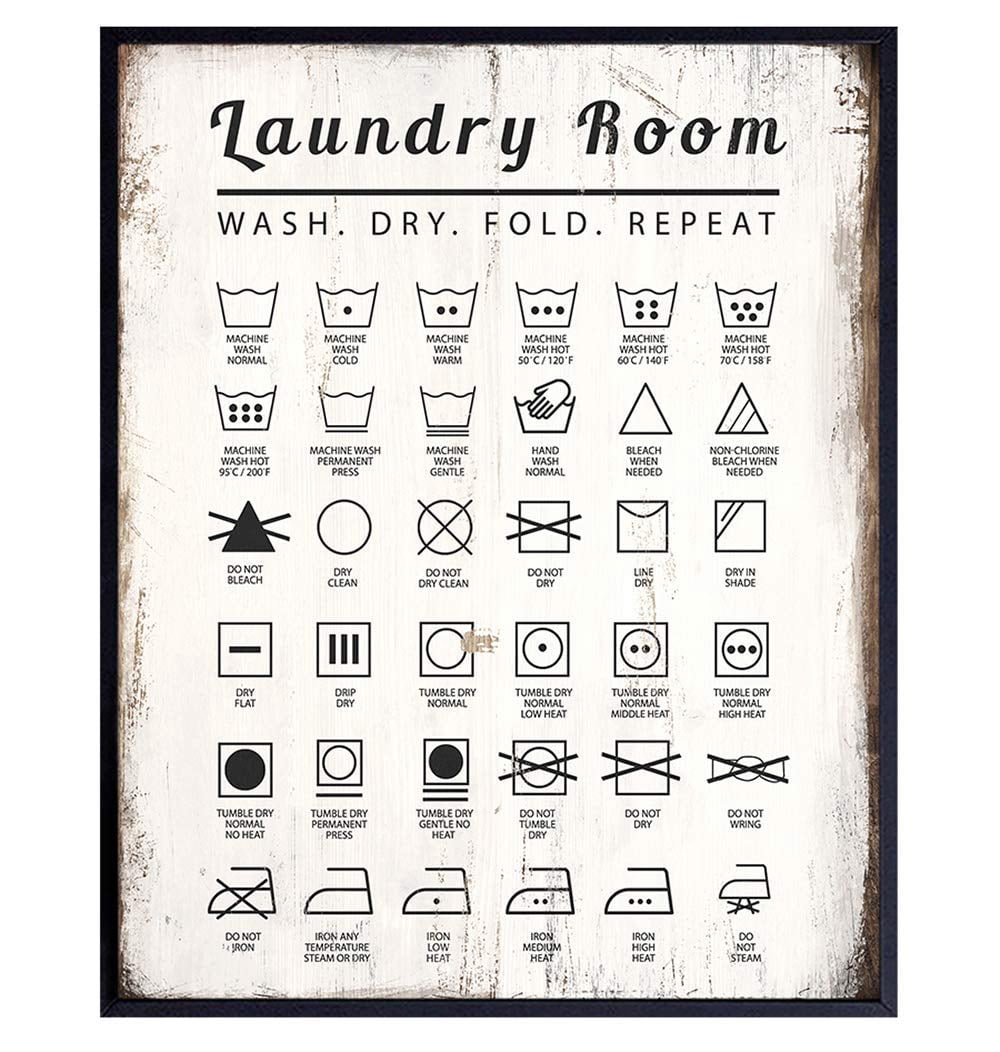 AVOI Laundry Room Decor - Laundry Room Wall Art Shabby Chic Rustic Wall ...