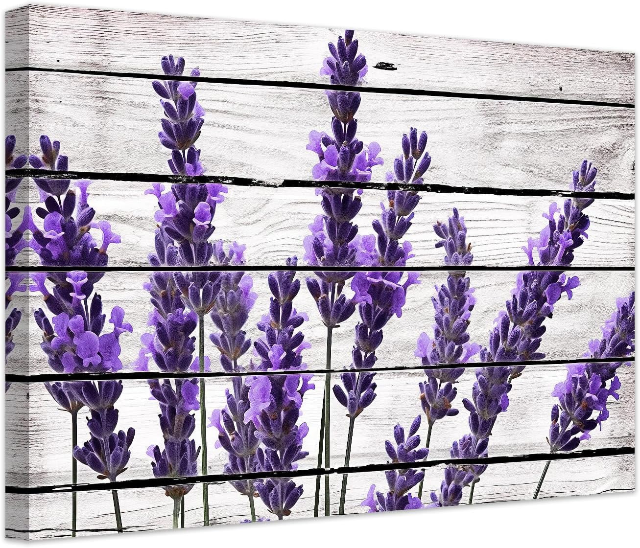AVOI Lavender Canvas Wall Art Flowers Pictures On Background Vintage ...