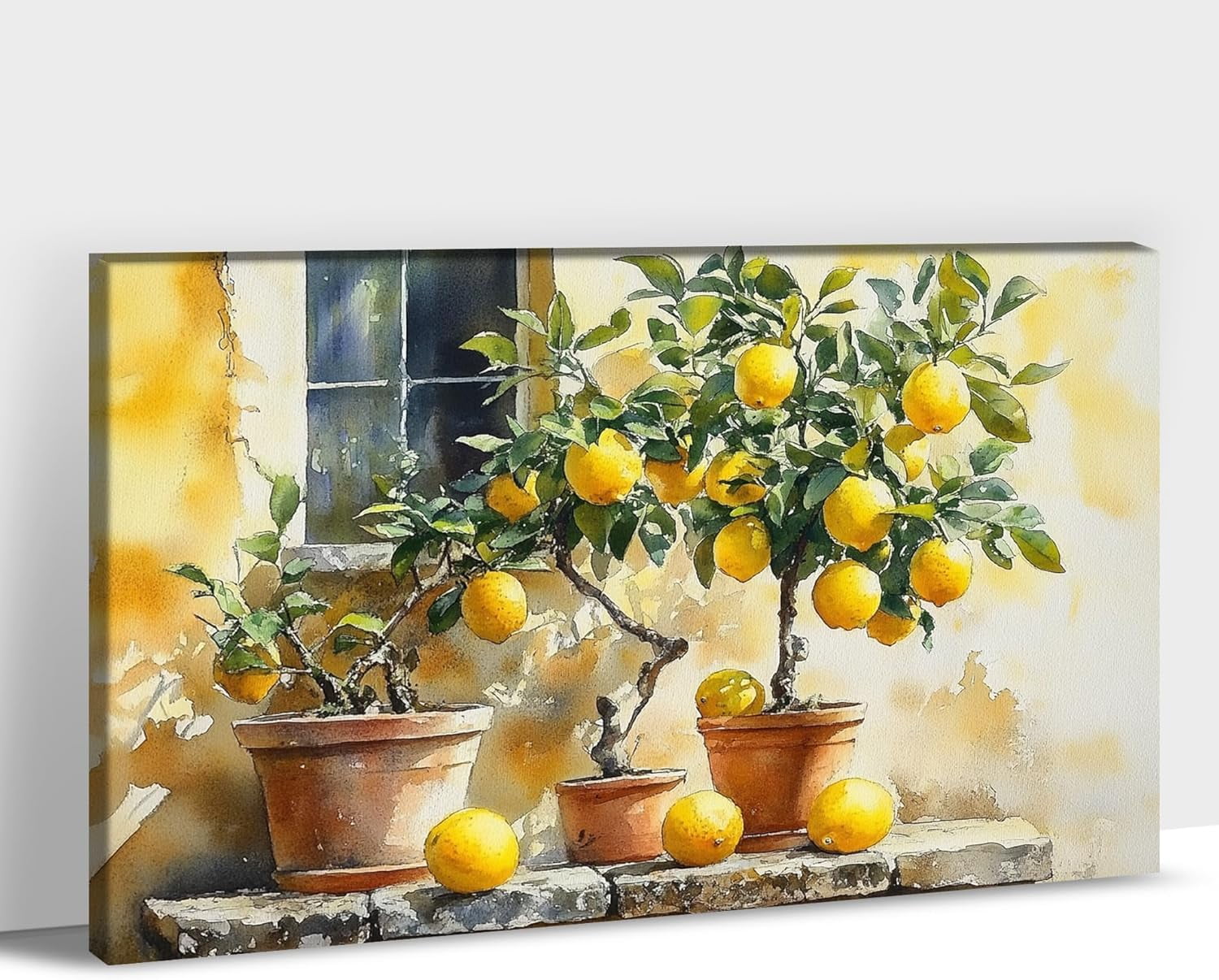 AVOI Lemon Wall Art, Vintage Yellow Lemon Canvas Prints for Kitchen ...