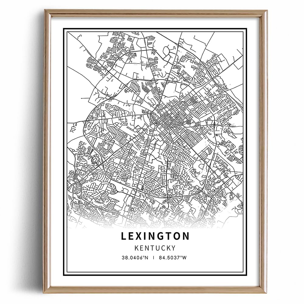 AVOI Lexington Kentucky Poster - Minimalist Black White Wall Art ...