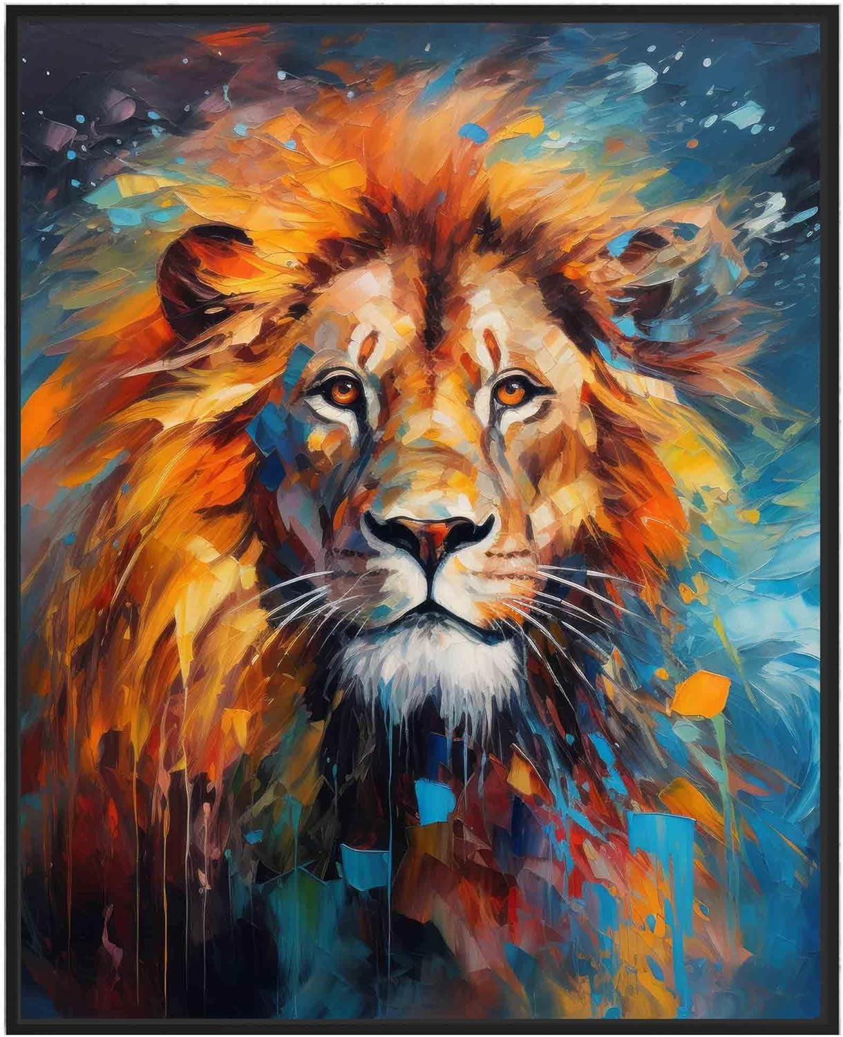 AVOI Lion Art Print, Animal Painting Wall Art Abstract Artwork ...