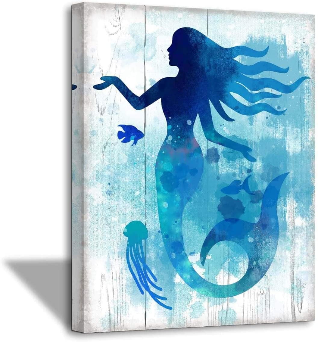 AVOI The Little Mermaid Bathroom Pictures gallery Wall Decor for Girls ...