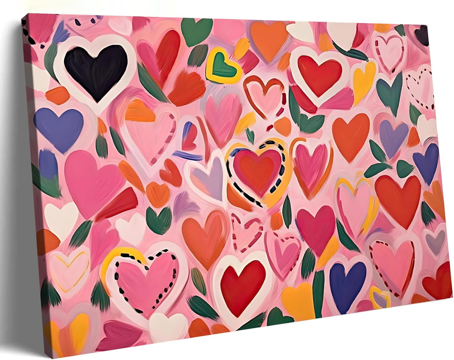 AVOI Love Heart Painting Pink Nursery Printable Wall Art Colourful ...