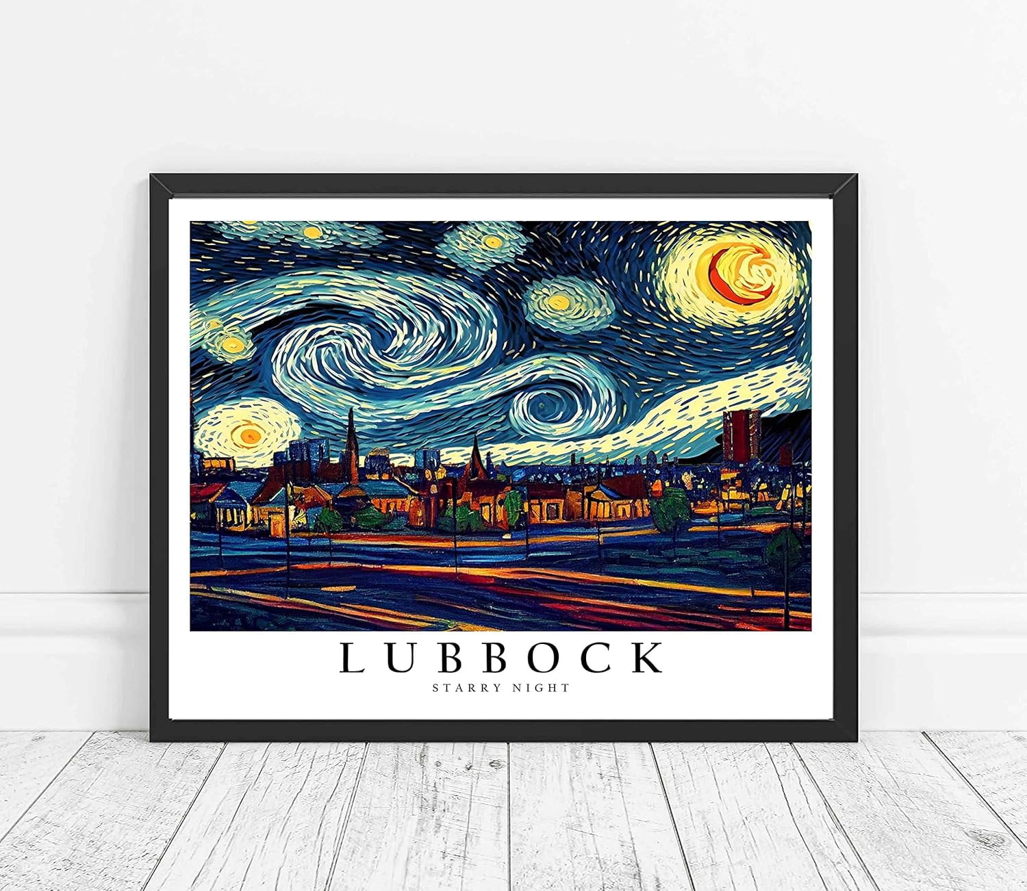 AVOI Lubbock Art Print Poster, Lubbock Starry Night Theme Wall art ...