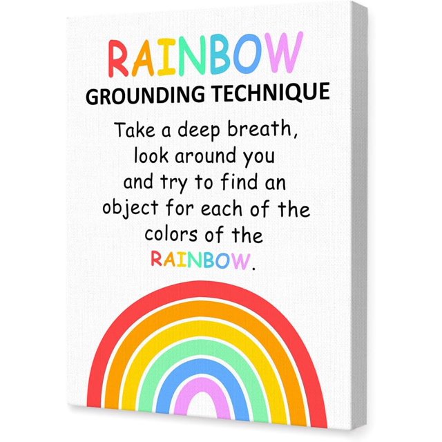 AVOI Mental Health Canvas Wall Art,Rainbow Grounding Technique ...