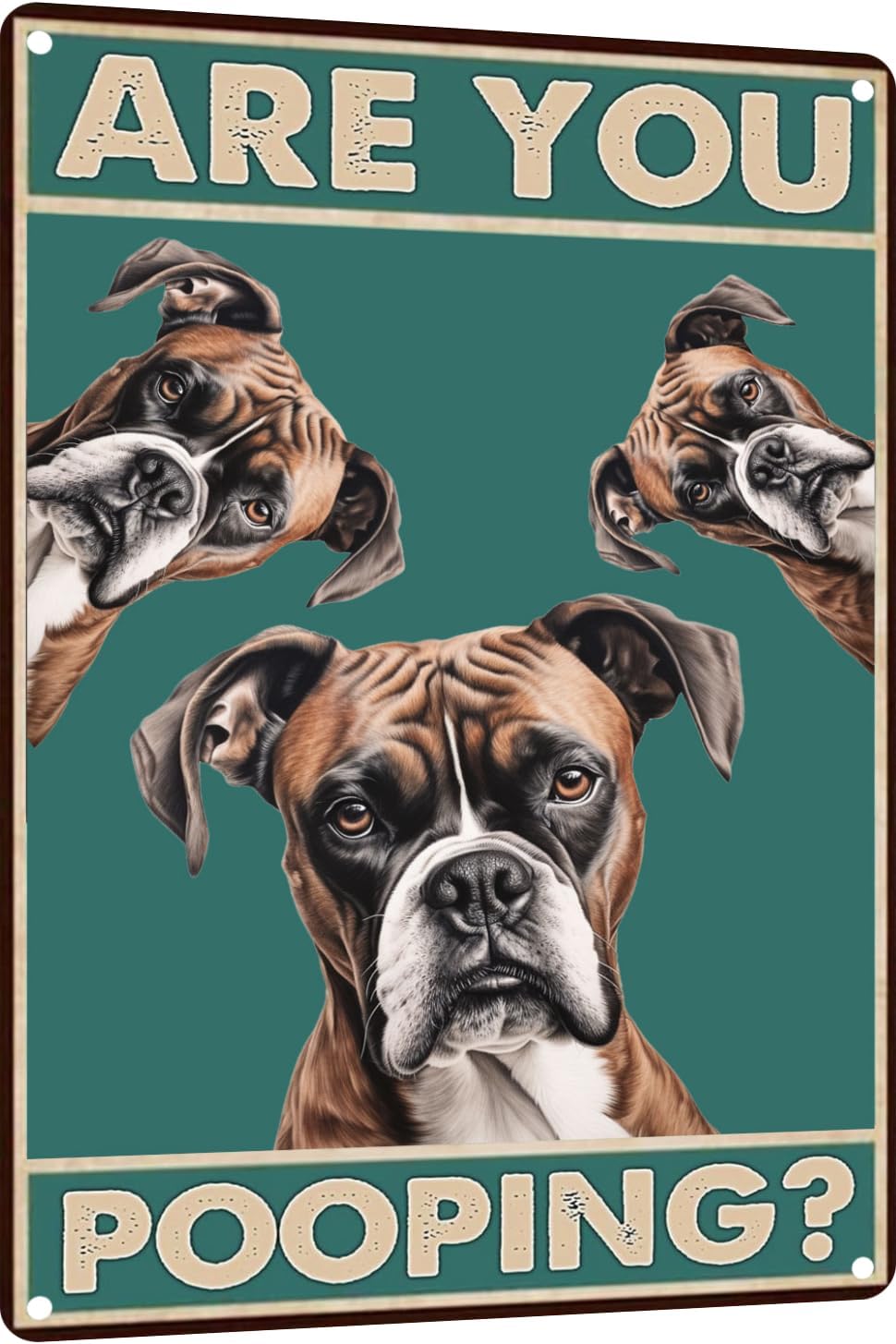 AVOI Metal Sign Dog Boxer Are You Pooping Sign Vintage Funny Sign Retro ...