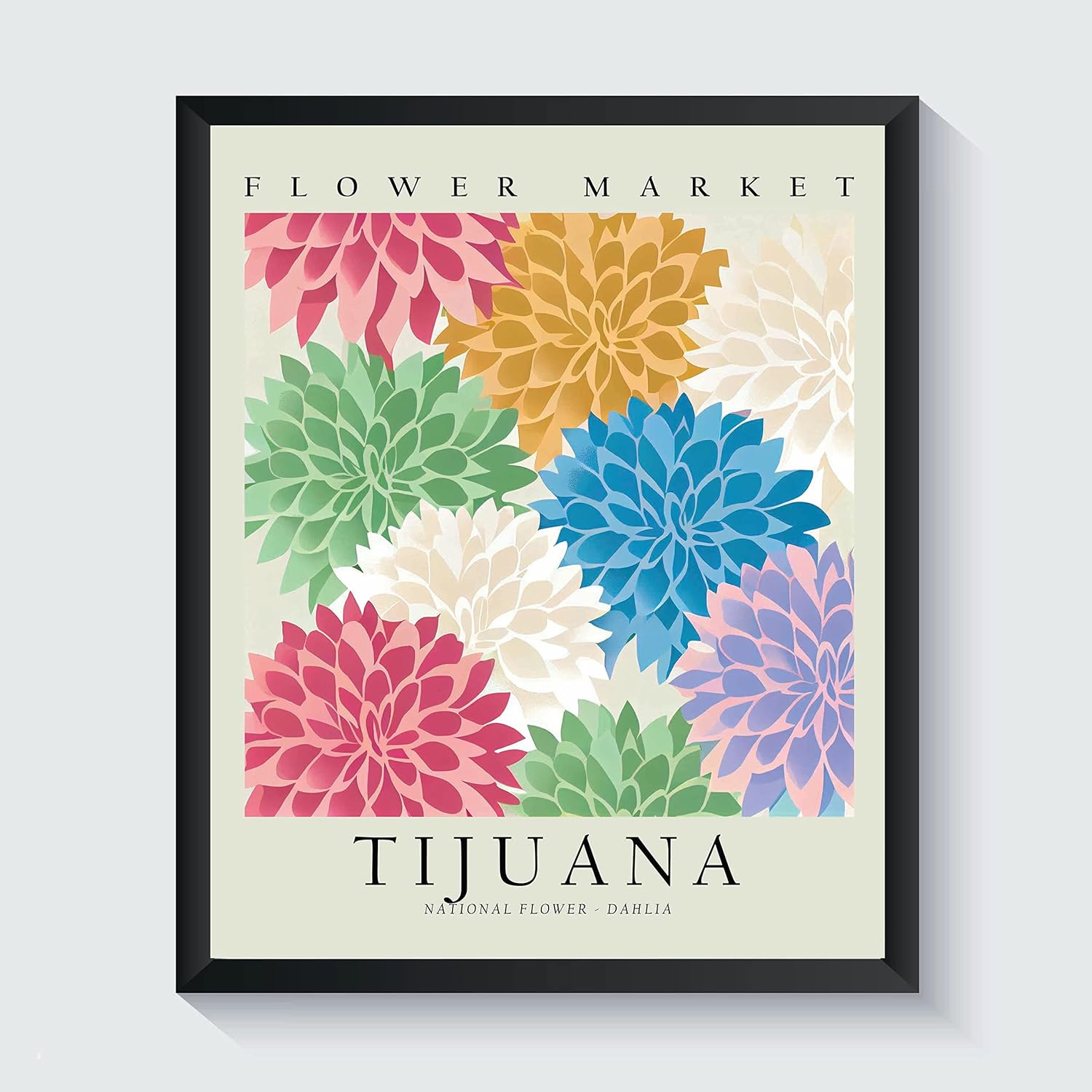 AVOI Mexico, Tijuana Art Print Poster, Tijuana Flower Market Wall Art ...