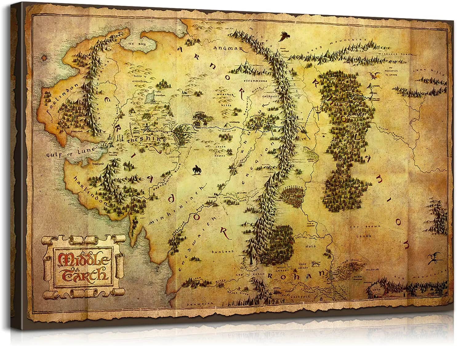 AVOI Middle Earth Map Wall Art Map of Middle Earth Wall Decor Maps of ...