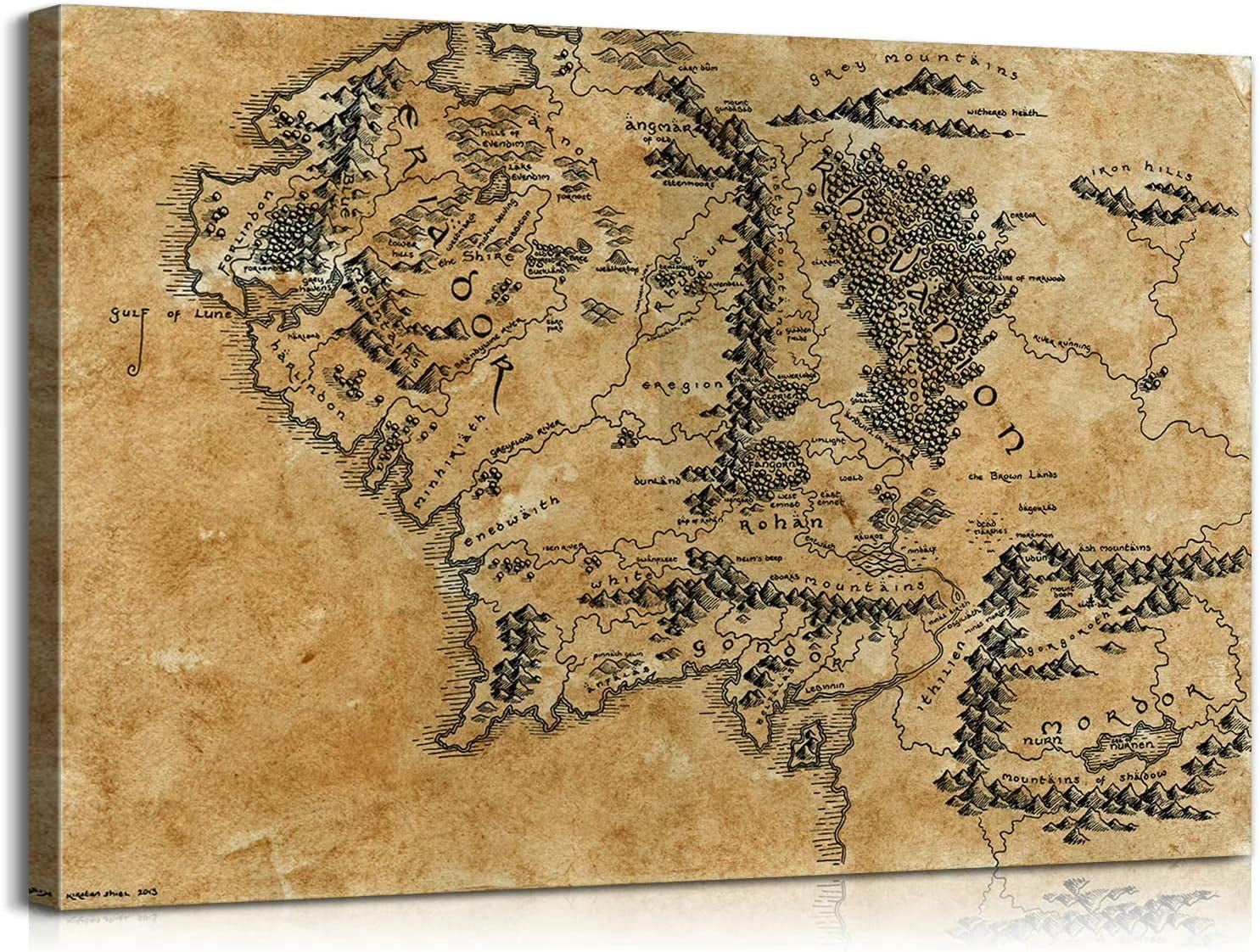 AVOI Middle Earth Map Wall Art Map of Middle Earth Wall Decor Maps of ...