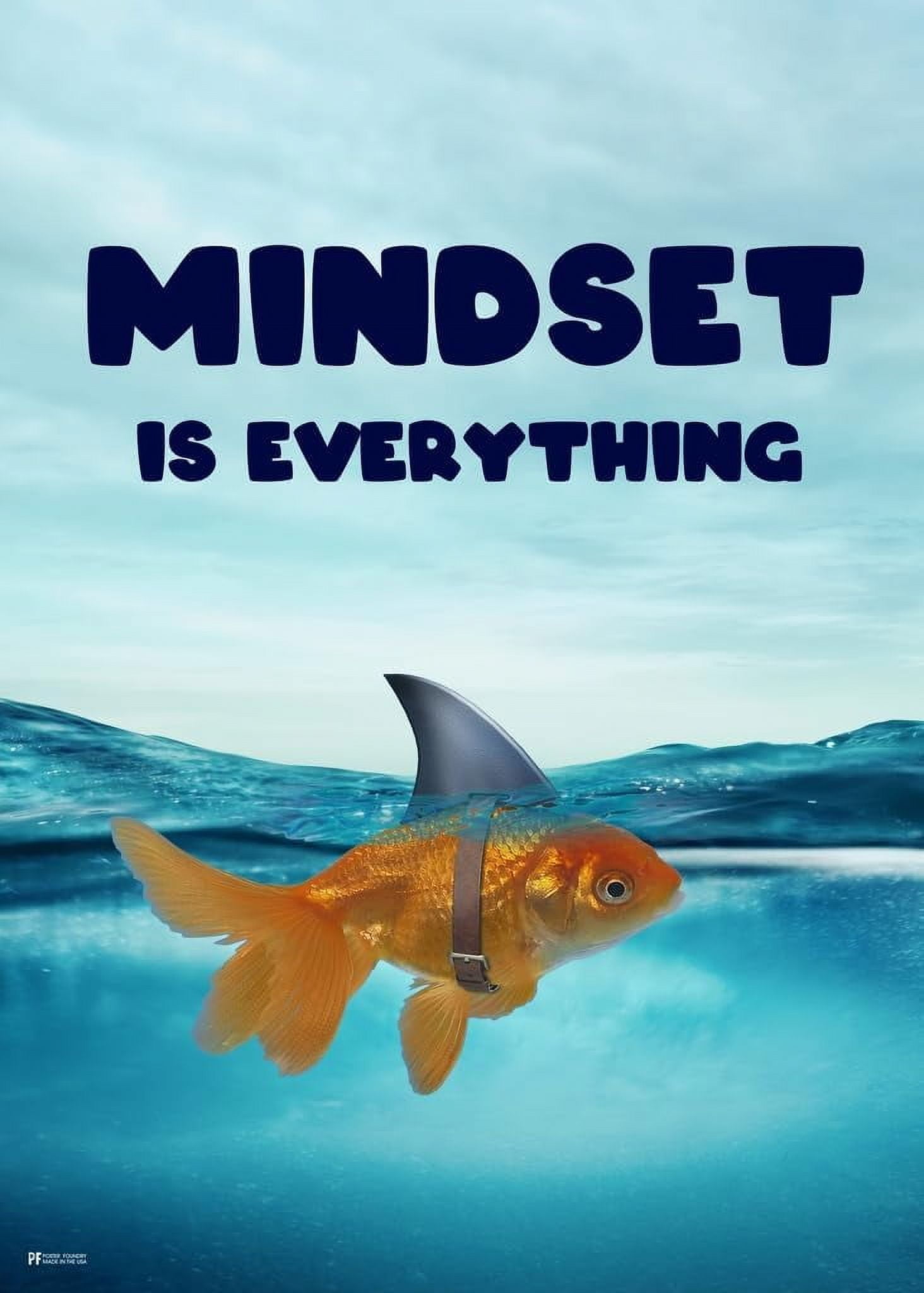AVOI Mindset Is Everything Poster Motivational Classroom Goldfish Shark ...