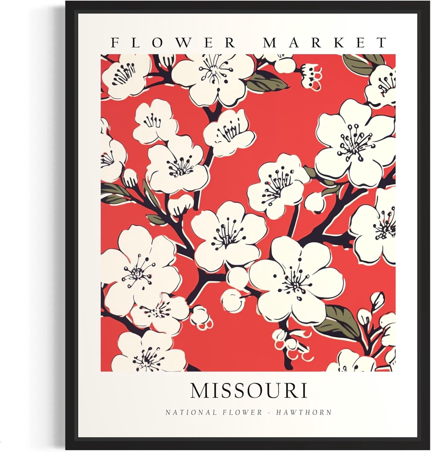 AVOI Missouri Flower Market Poster Art Print Botanical Wall Art Poster ...