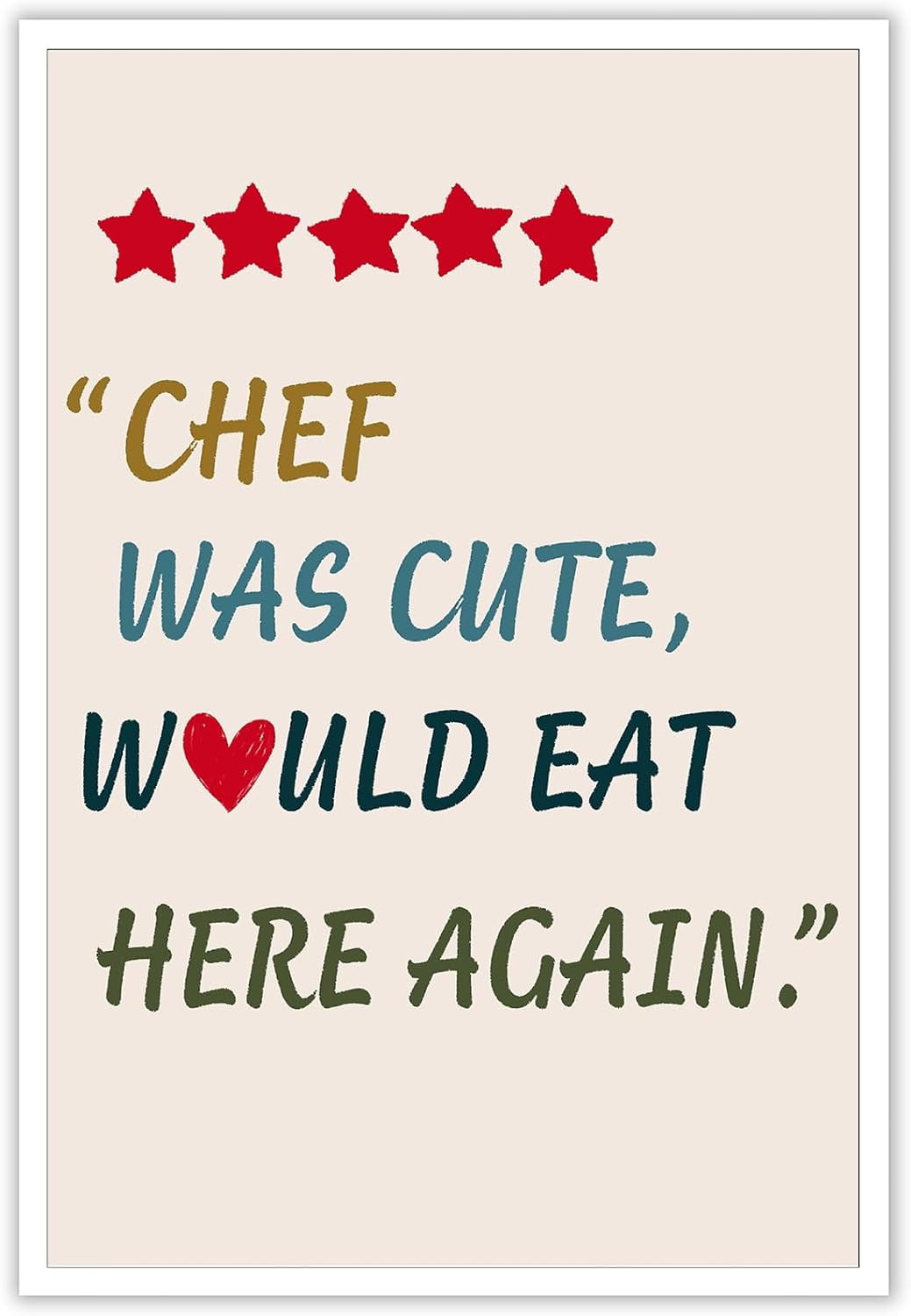 AVOI Modern Aesthetic Kitchen Canvas Wall Art Cute Cooking Red Chef Art ...