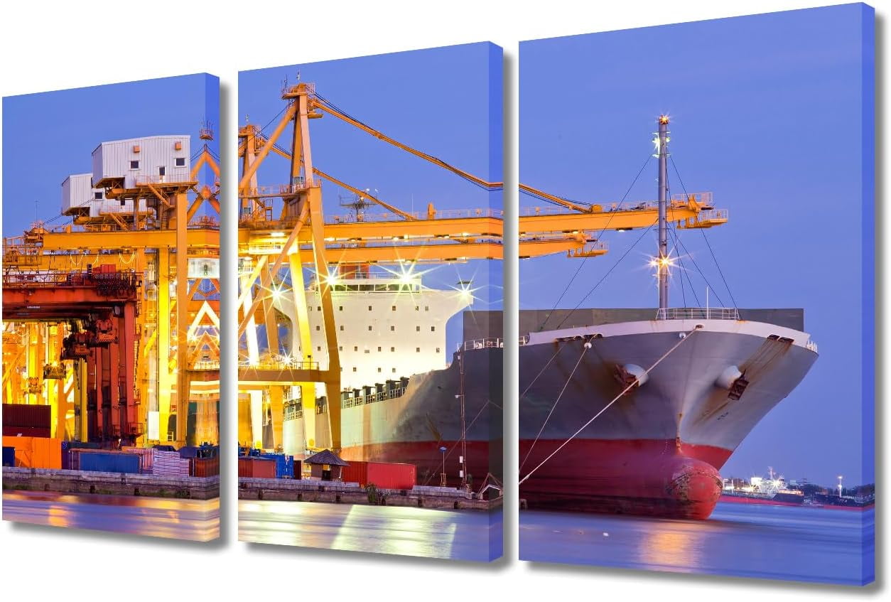AVOI Modern Wall Art Industrial Container Cargo Ship Picture Prints on ...
