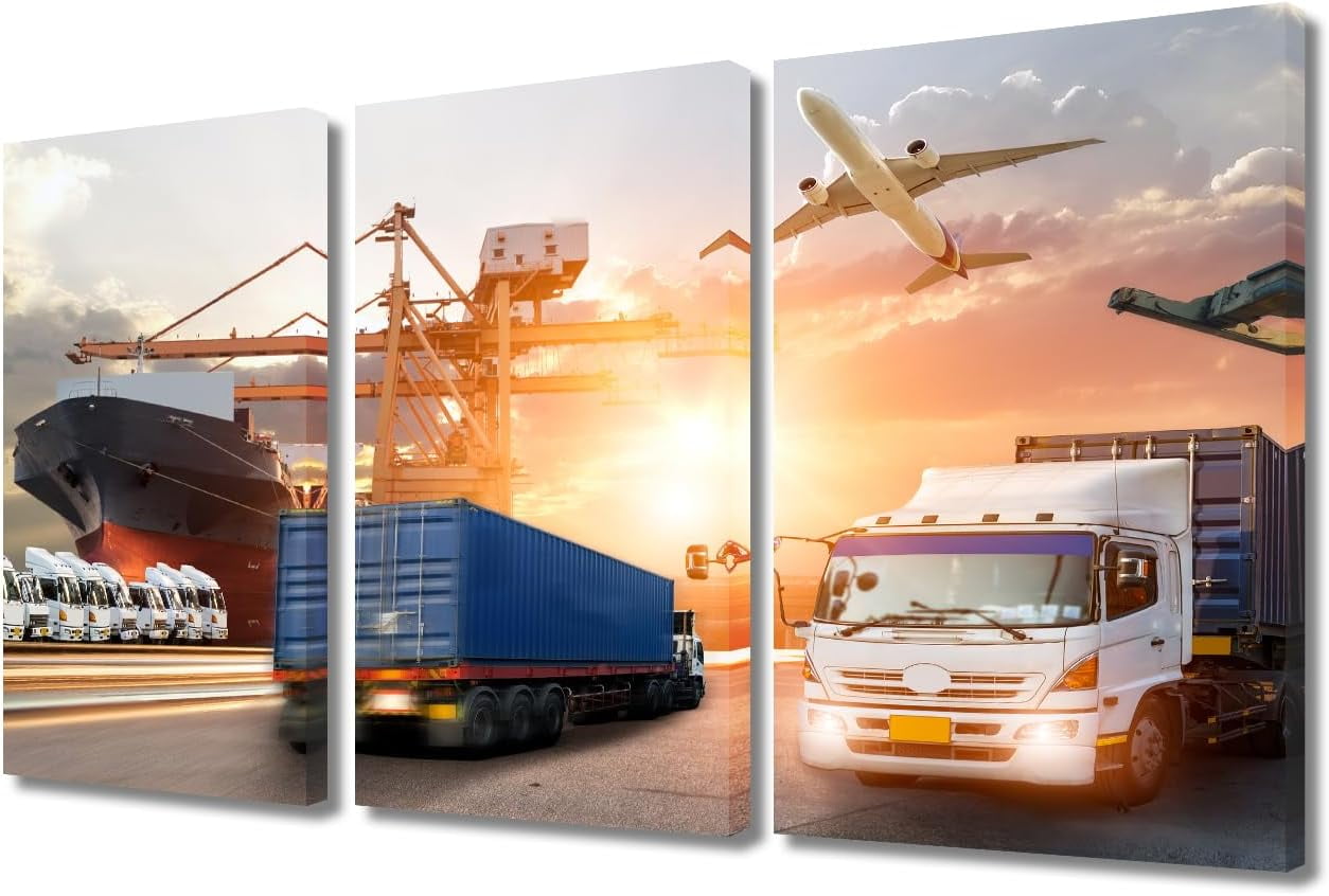 AVOI Modern Wall Art Multi Panel Logistic Import Export and Transport ...