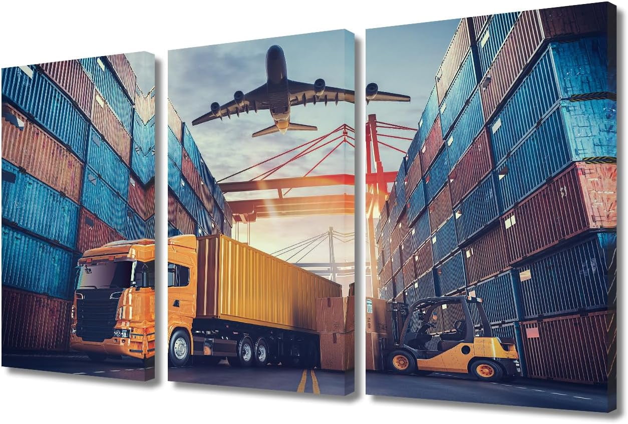 AVOI Modern Wall Art Multi Panel Transportation and Logistics of ...