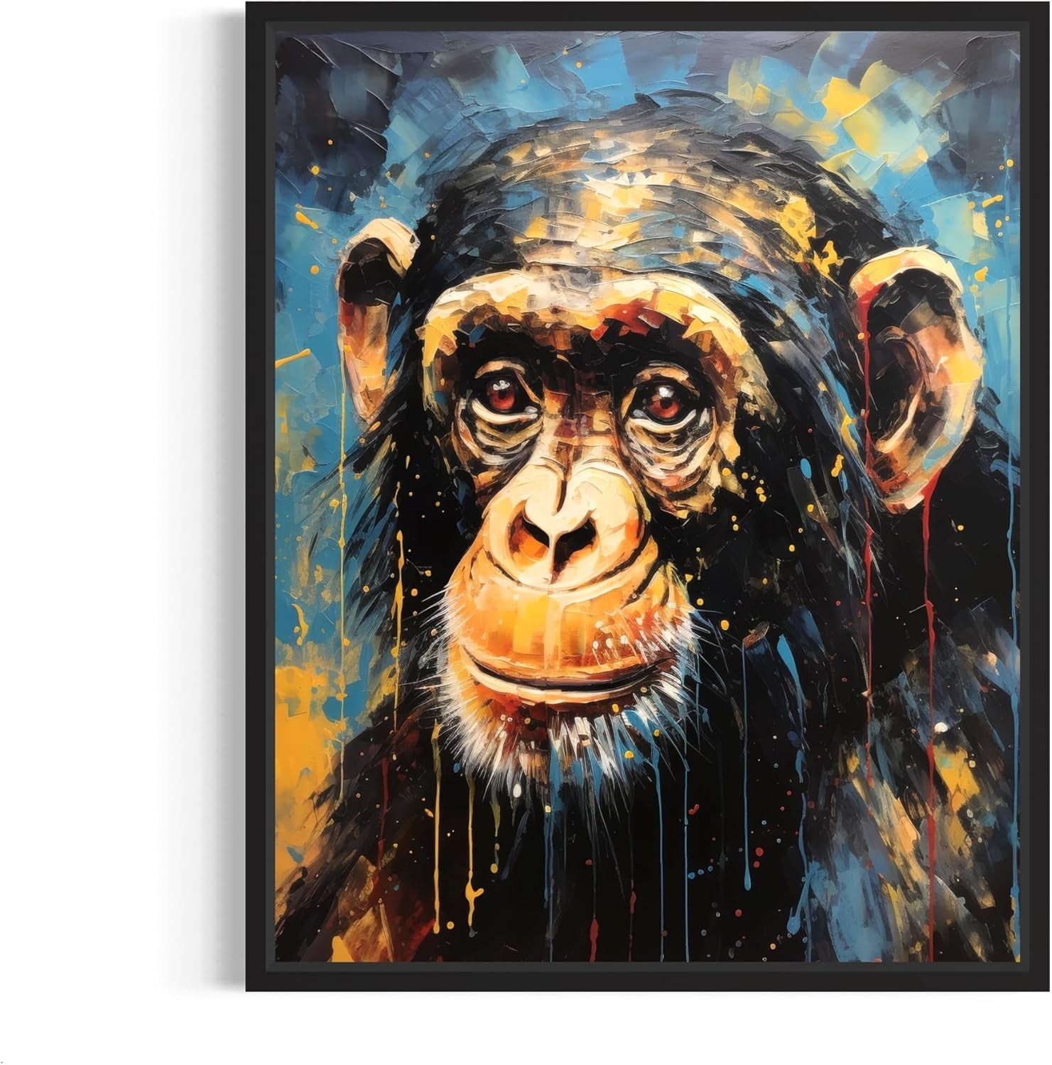 AVOI Monkey Poster Art Print, Animal Painting Wall Art Abstract Artwork, Colorful Wildlife ...