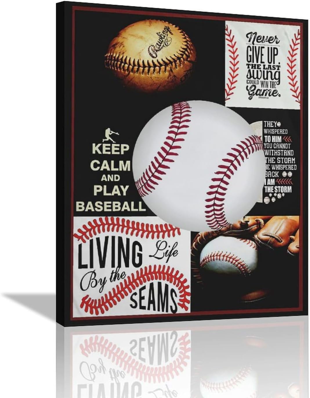AVOI Motivational Baseball Wall Art Baseball Pictures Wall Decor Never ...