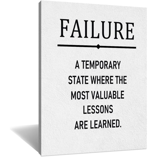 AVOI Motivational Canvas Poster Wall Art for Office Temporary Failure ...