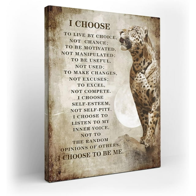 AVOI Motivational Leopard Canvas Wall Art Christian Leopard Print ...