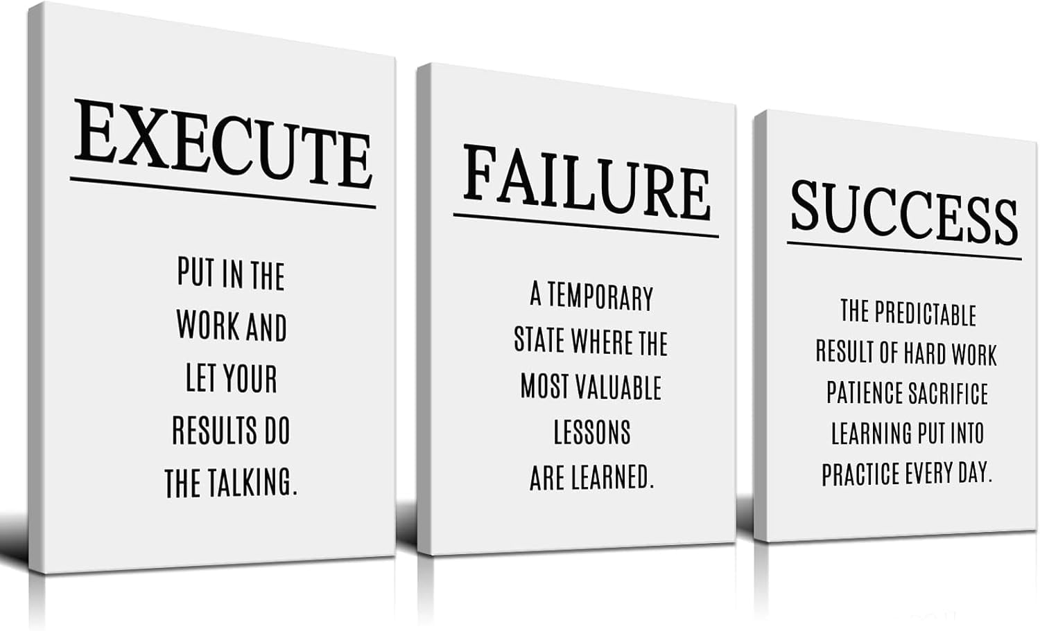 AVOI Motivational Poster Execute Faliure Success Quotes Wall Decor ...