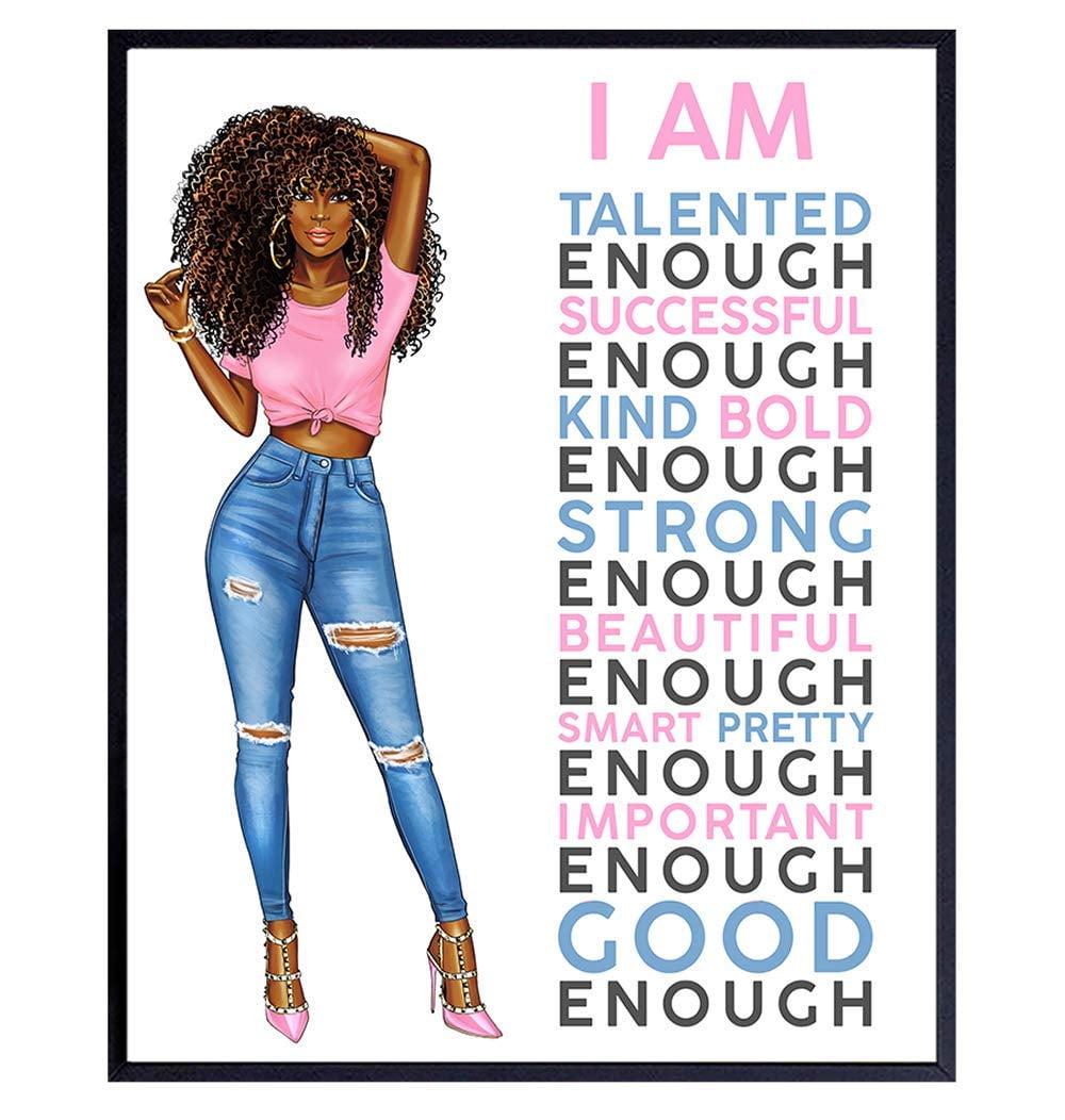 AVOI Motivational Wall Art for Black Woman, African American Women - Positive Affirmations Wall ...