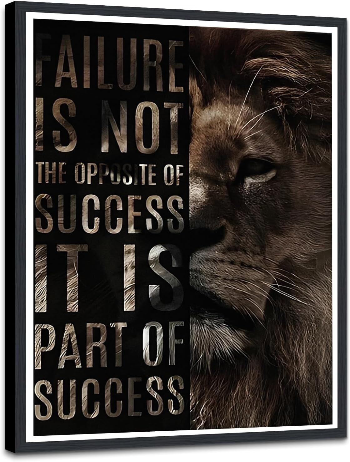 AEFER Motivational Wall Decor Lion Canvas Wall Art Animal Canvas Print ...