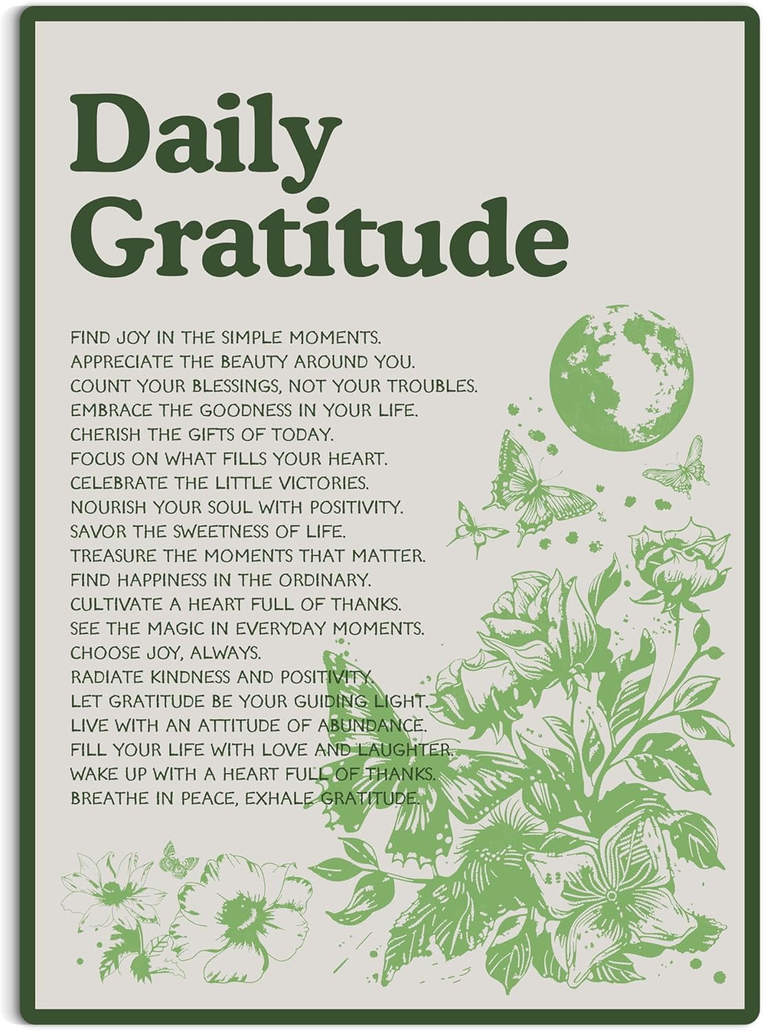 AVOI Motivational Wall Decor Posters - Illusion Framed Sage Green Daily ...