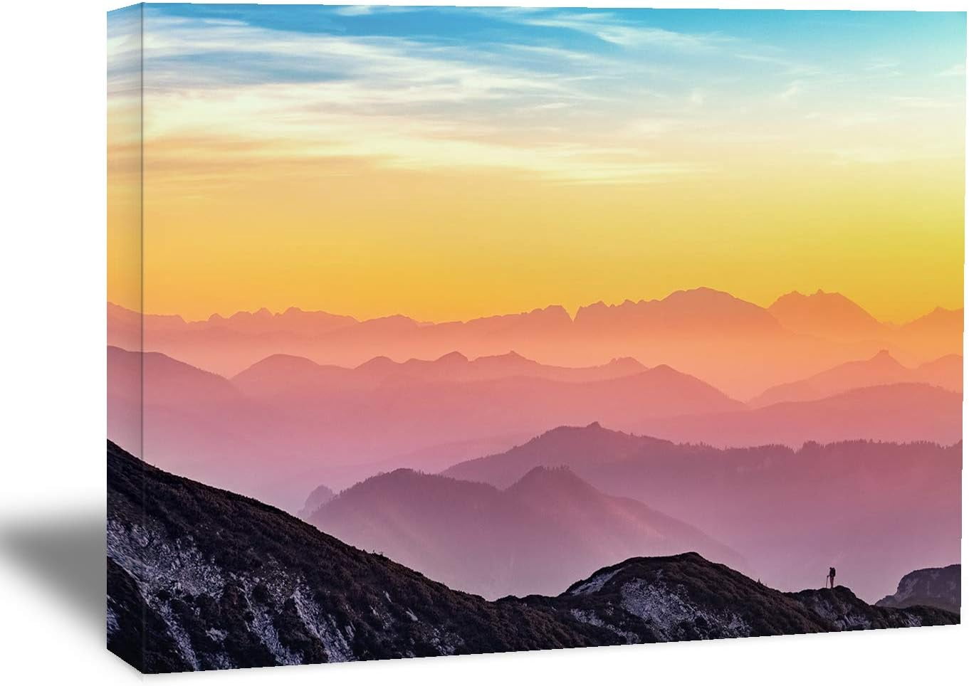 AVOI Mountain Landscape and The Sunset Wall Art Canvas Prints for ...