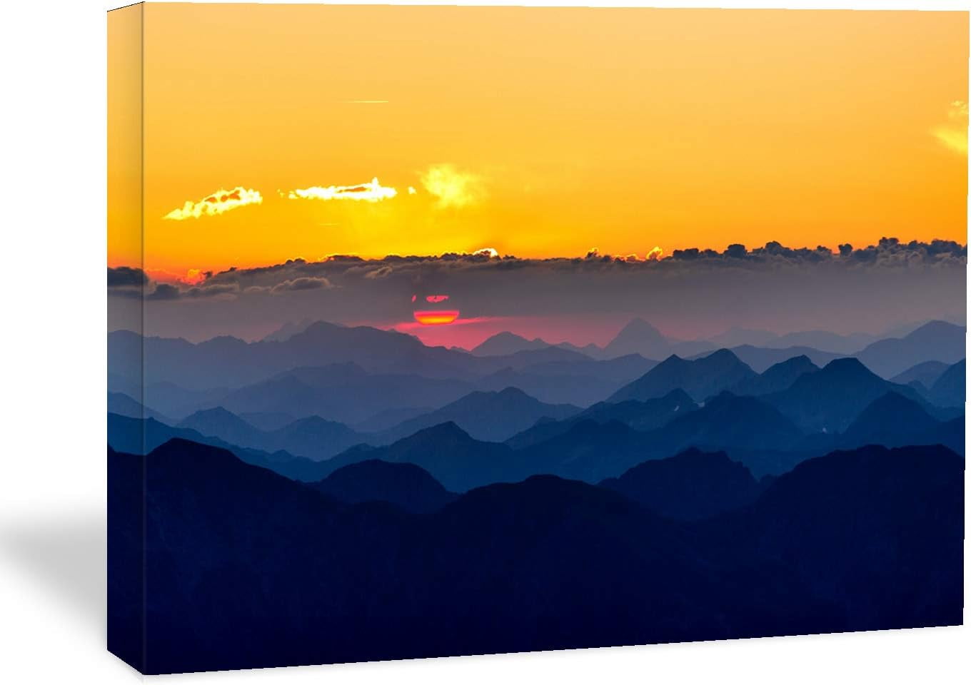 AVOI Mountain Landscape in The Sunset Picture Wall Art on Canvas Prints ...