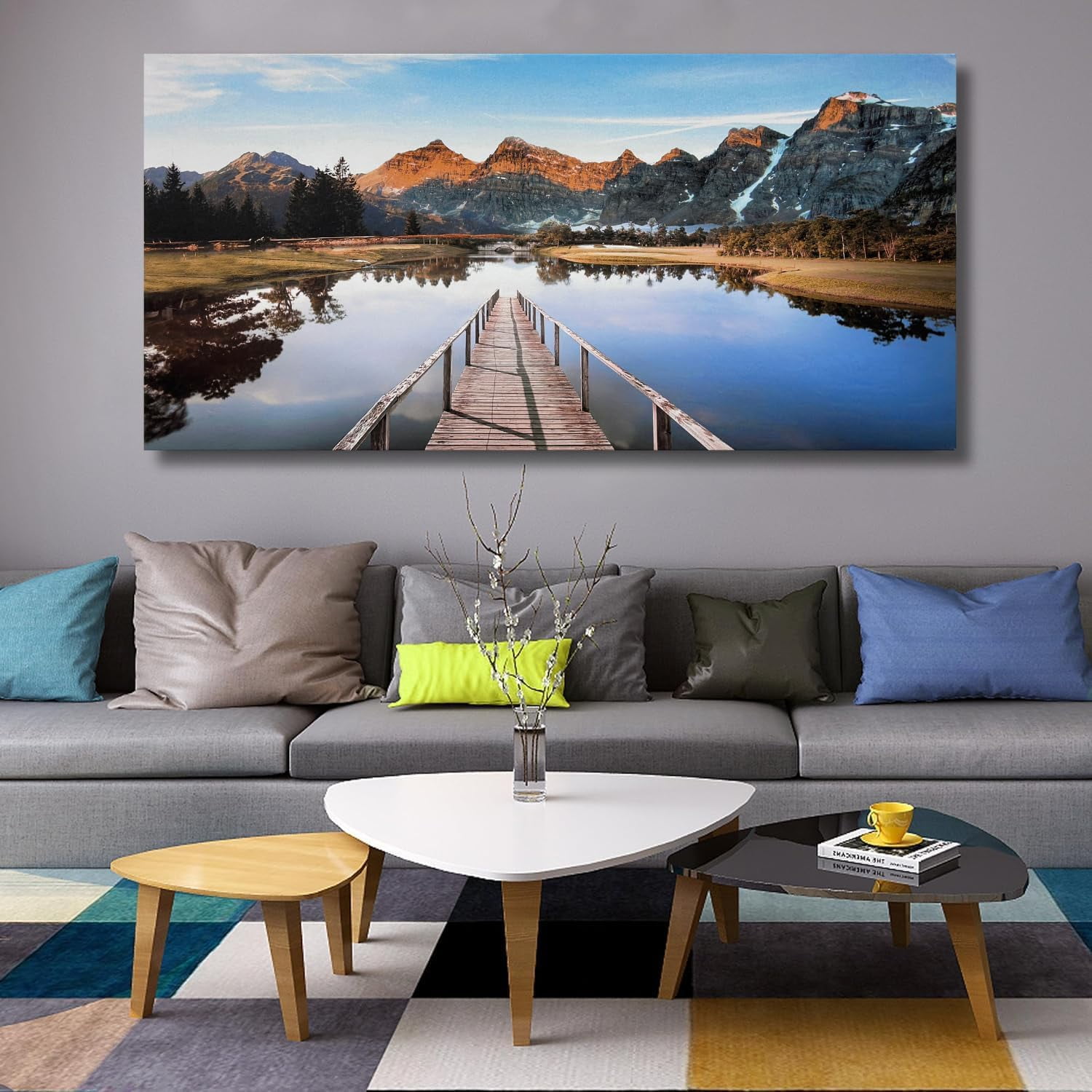 AVOI Mountain Scenery Modern Wall Art for Living Room Wall Pictures ...
