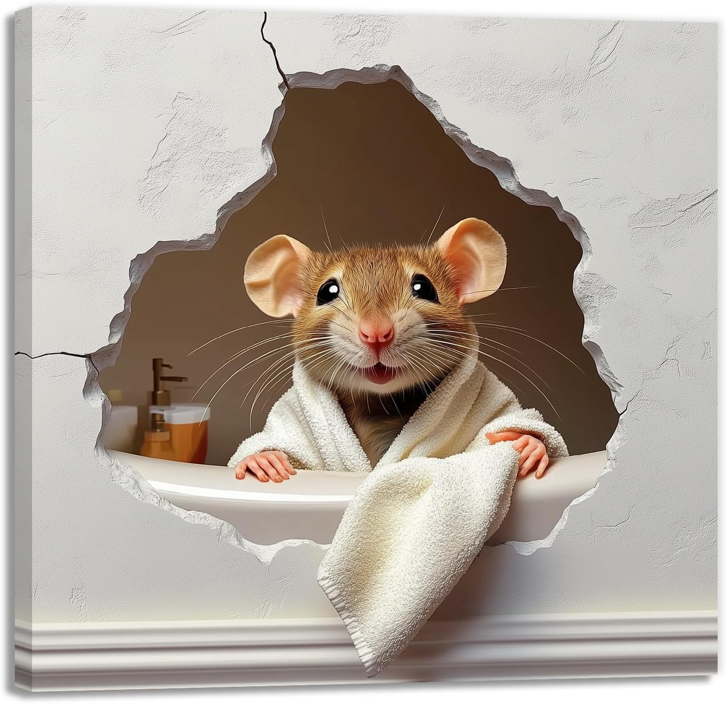 AVOI Mouse Canvas Wall Art Cute Animal Art Poster Funny Rat With ...