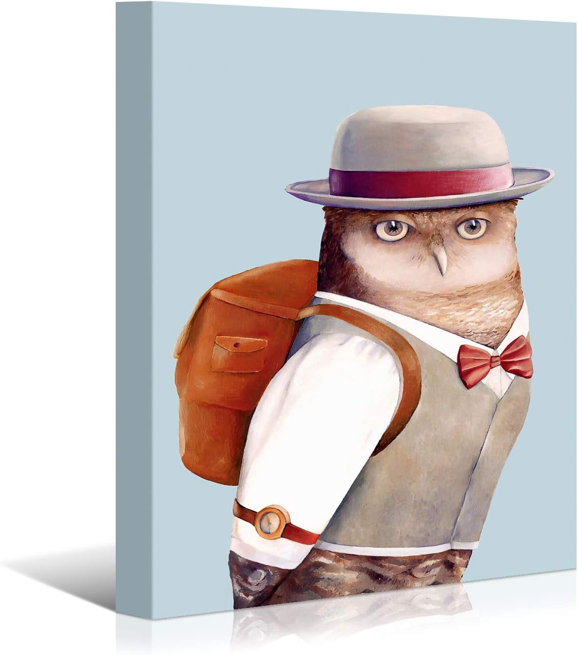 AVOI Mr. Owl with A Backpack Picture Wall Art on Canvas Prints for ...