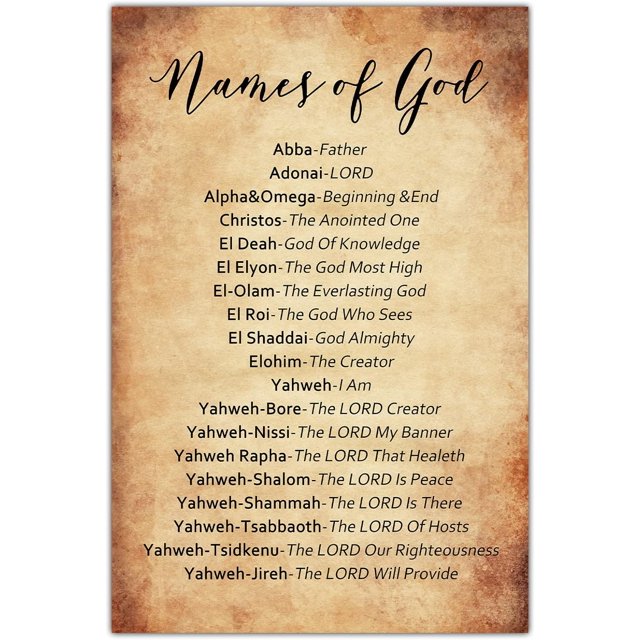 AVOI Names of God Bible Scripture Wall Decor Christian Wall Art Bible Verse Wall Decor the Names ...