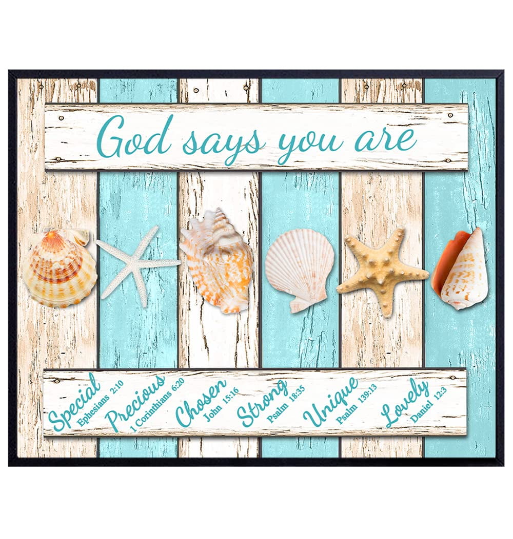 AVOI Nautical Religious Wall Art & Decor for Women-Rustic Coastal Beach ...